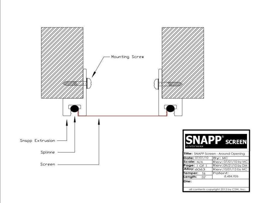 SNAPP screen Track 20 PCS Bronze PVC Porch Screening Kit